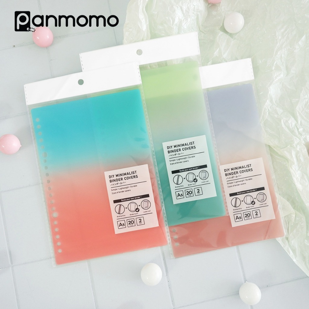 Jual Panmomo DIY Minimalist Binder Covers 2pc Gradient A5 - Sampul ...