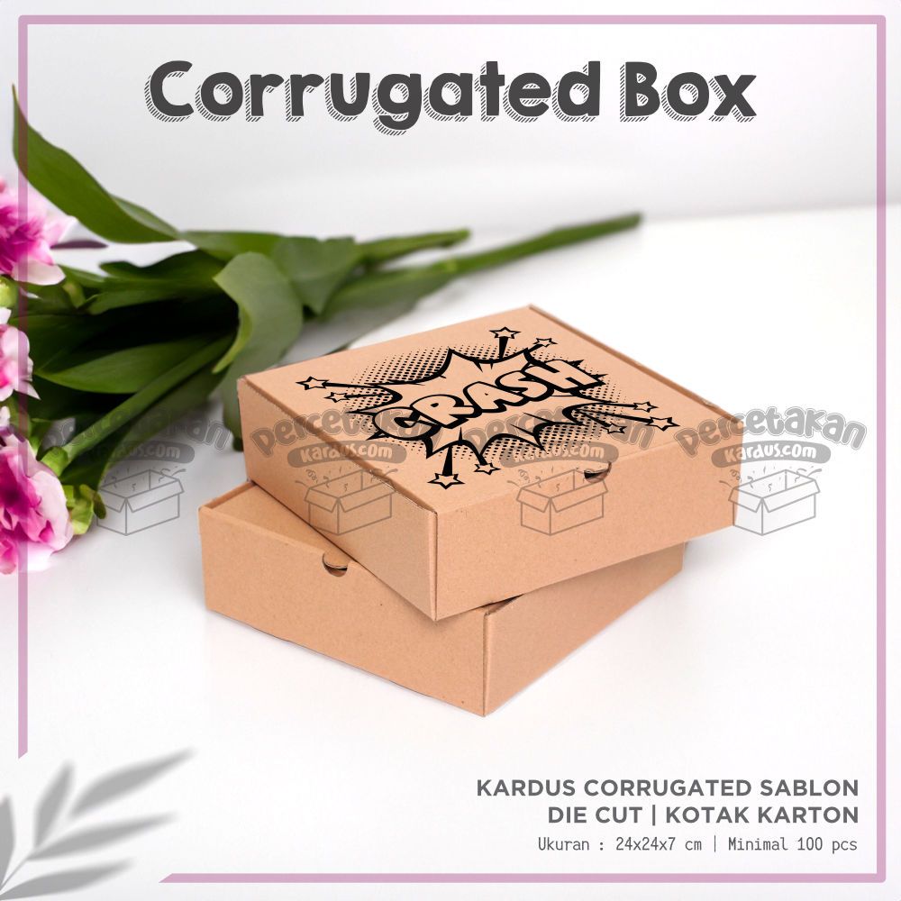 Jual Sablon / Cetak Kardus Corrugated 24x24x7 cm | Die Cut | Kotak ...