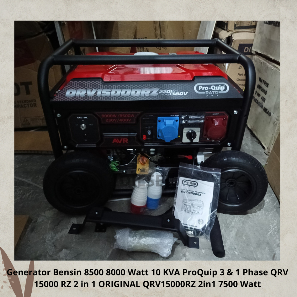 Jual Generator Bensin 8500 8000 Watt 10 KVA ProQuip 3 & 1 Phase QRV 15000 RZ 2 in 1 ORIGINAL ...