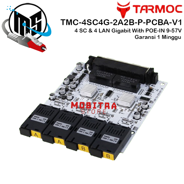 Jual Tarmoc TMC-4SC4G-2A2B-P-V1-PCBA | Media Converter Switch 4SC 4LAN / 4 SC 4 LAN Gigabit POE ...