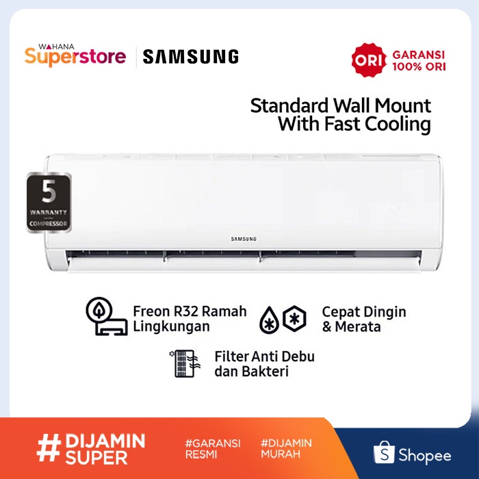 Jual Samsung AC Split Wall Mounted Dinding Standard 2 PK R32 ...