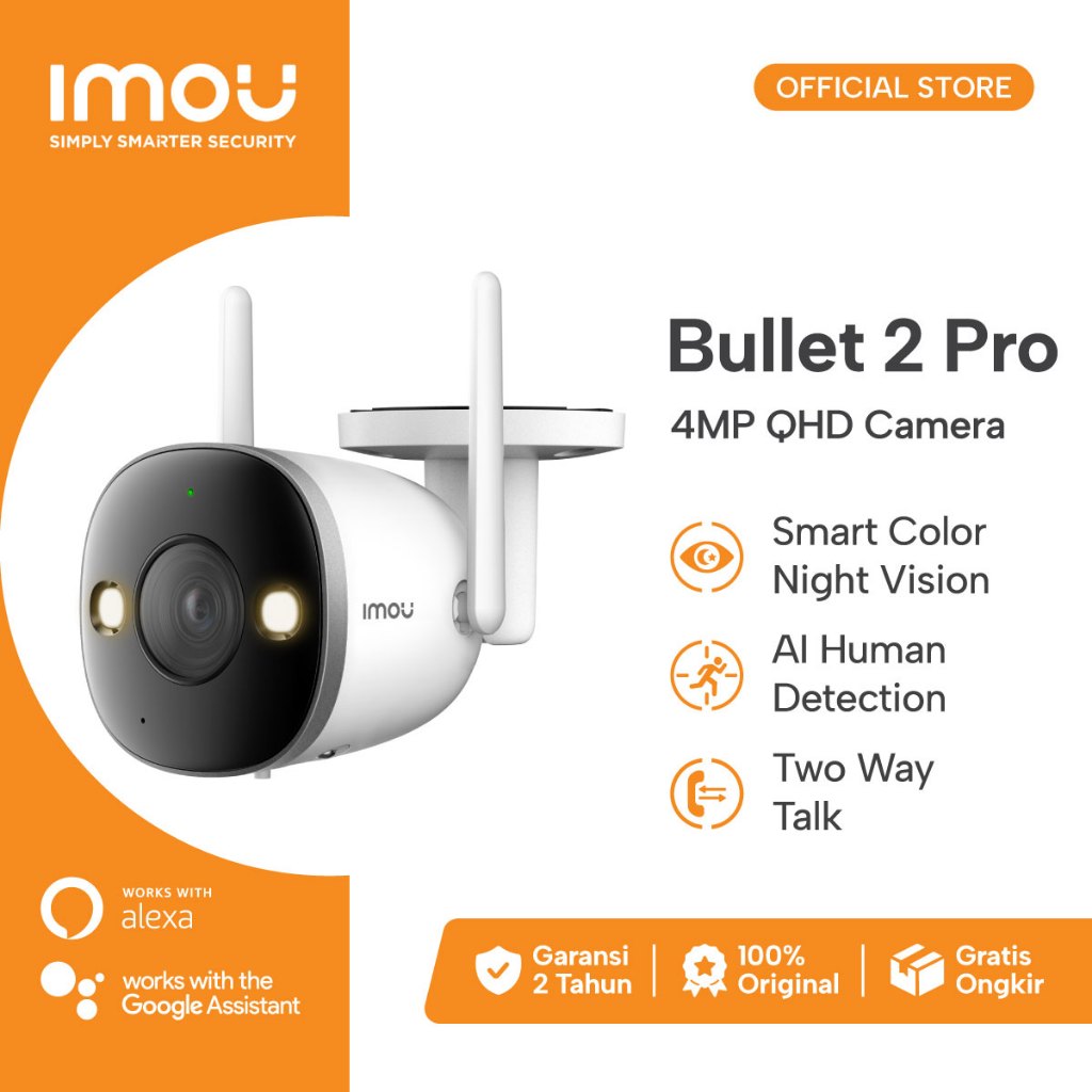 Jual IMOU Bullet 2 Pro 4MP Smart IP Camera CCTV Wi-Fi Outdoor (QHD ...
