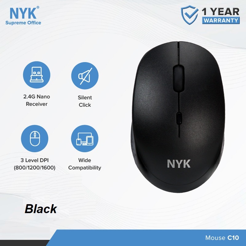 Jual Mouse WIreless NYK C10 Silent Klik | Shopee Indonesia