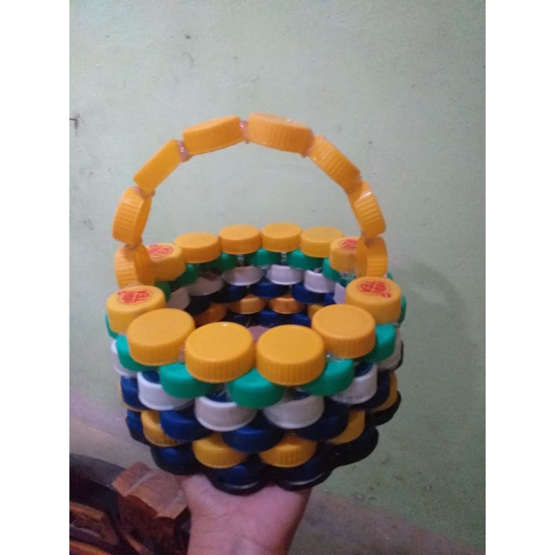 Jual Keranjang Dari Tutup Botol/Kerajinan Dari Tutup Botol/Tas Dari ...
