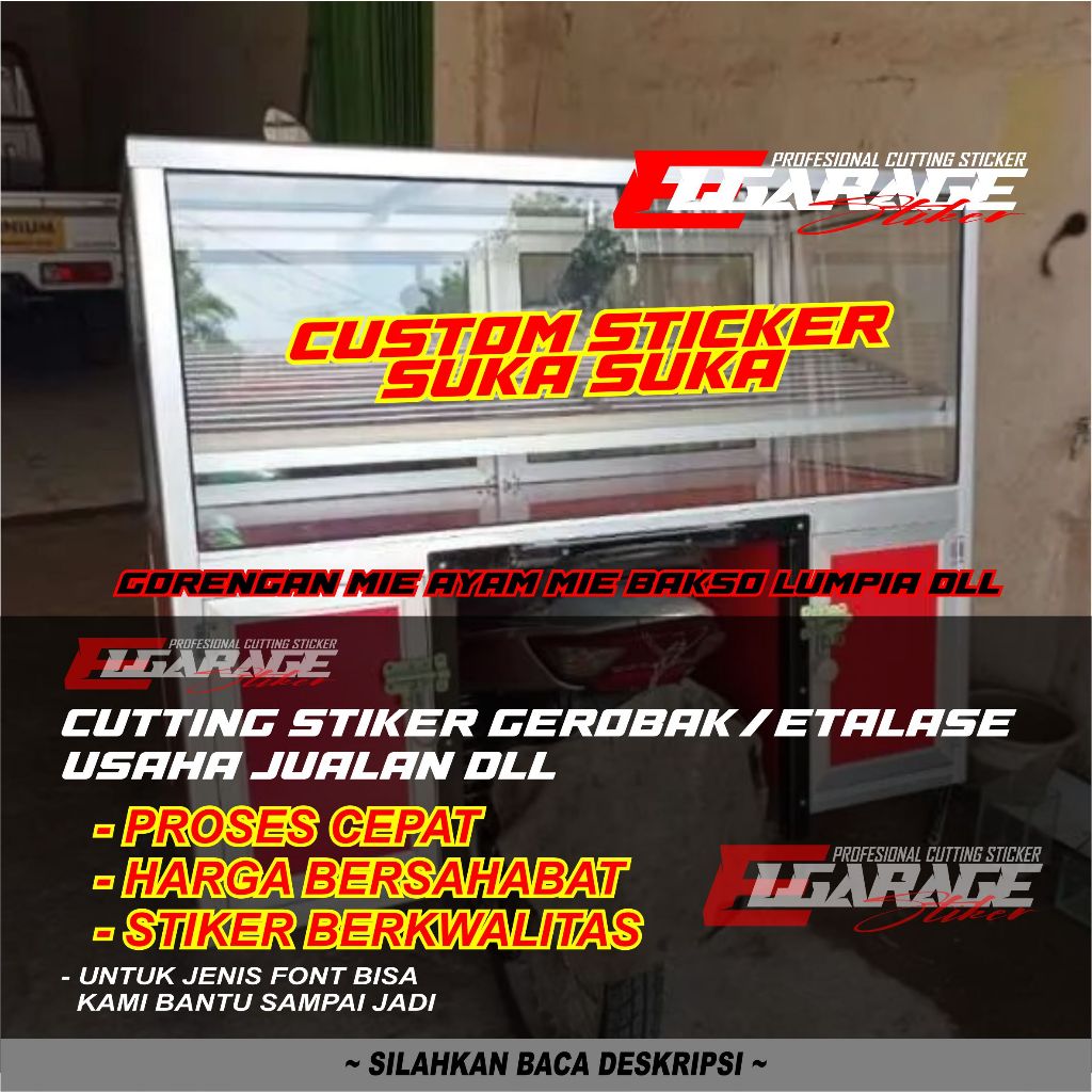Jual Stiker Custom Usaha / Stiker Gerobak / Stiker Kaca / Stiker Huruf ...