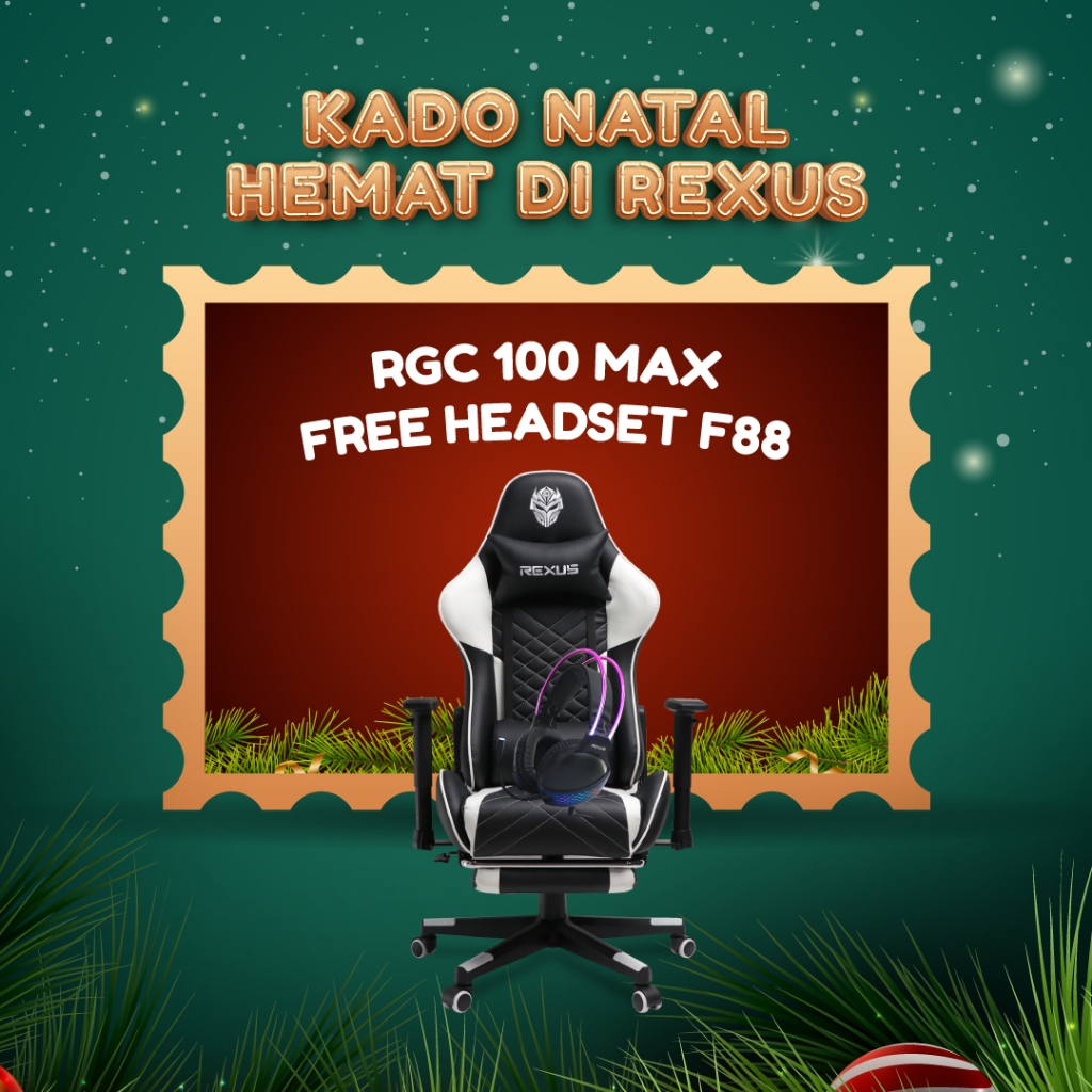 Jual [PROMO NATAL] Rexus Gaming Chair RGC 100 Max Free Headset F88 ...