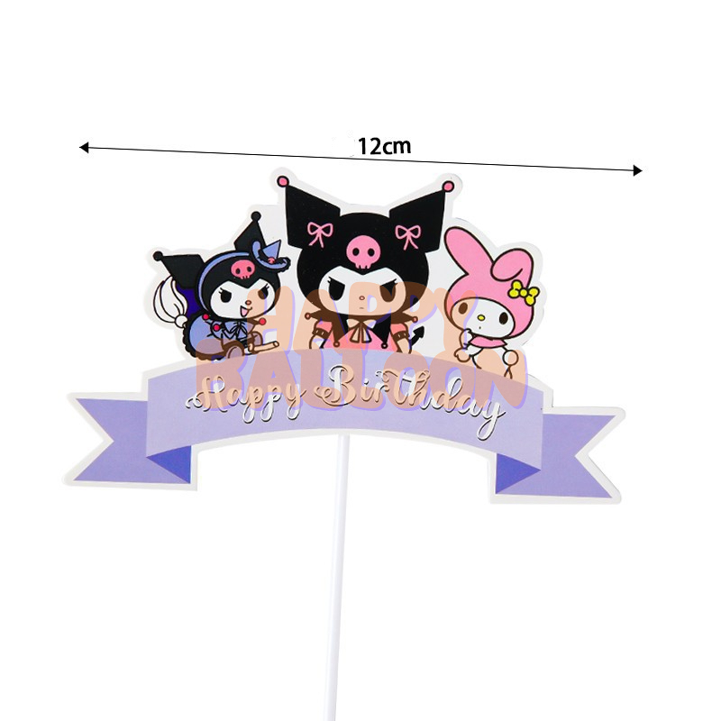 Jual Banner dan Cake Topper Happy Birthday Tema Kuromi | Shopee Indonesia