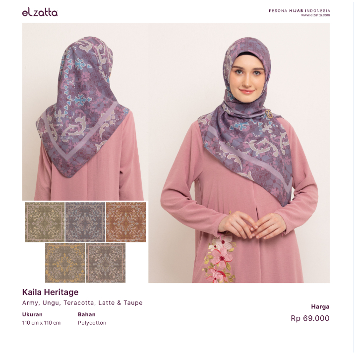 Jual Jilbab Elzatta Segi Empat Elzatta Kaila Heritage | Shopee Indonesia