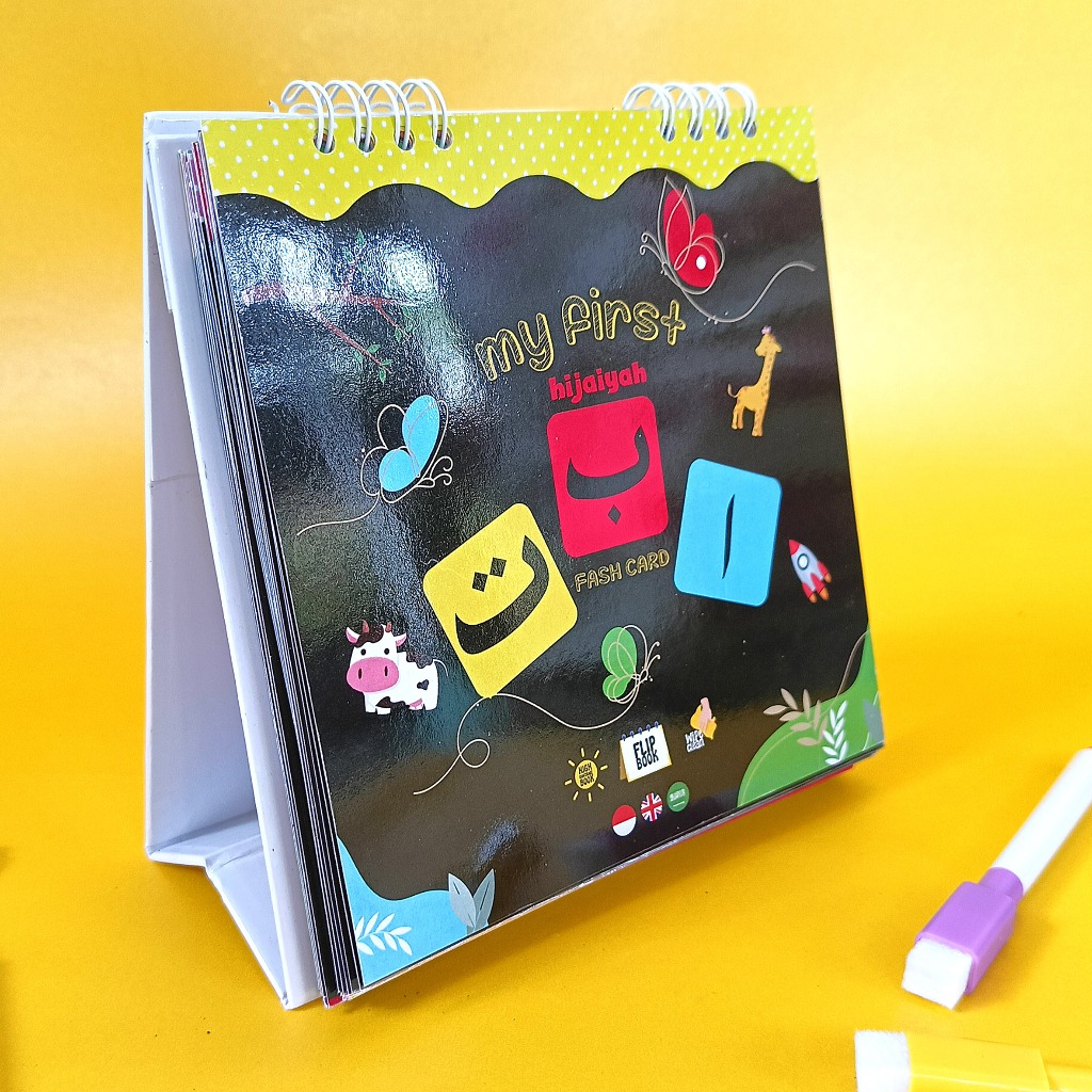 Jual flash card edukasi anak my first hijaiyah contrast flip book ...