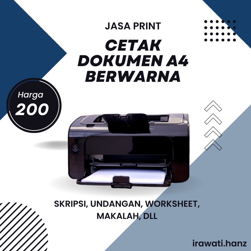 Jual Jasa cetak print dokumen hitam putih & warna A4 | Shopee Indonesia
