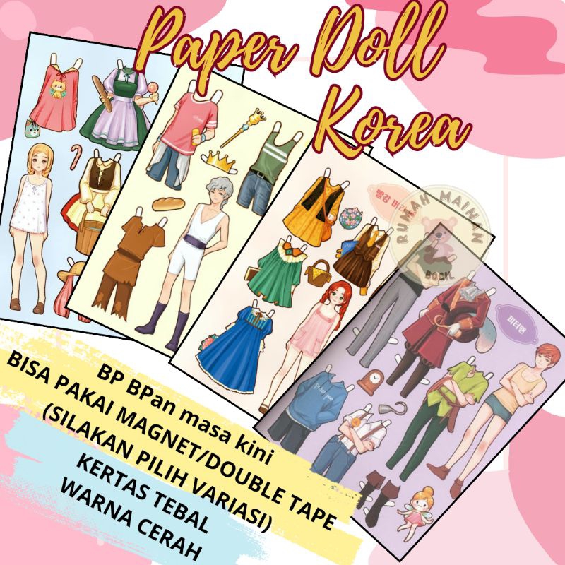 Jual PAPER DOLL KOREA MAINAN KERTAS BP BPAN KOREA VERSI CEWEK MAINAN ...