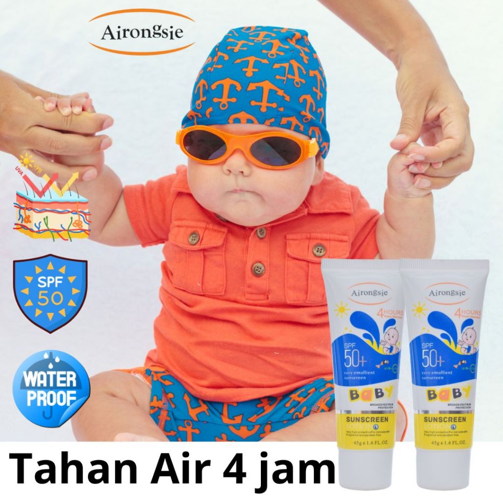 Jual Sunscreen Anak airongsie Kids Spf50+ PA+++ UVA UVB Sunblok Wajah ...
