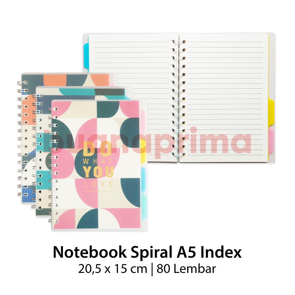 Jual Notes Spiral A5 Index 80 Lembar Notebook Buku | Shopee Indonesia