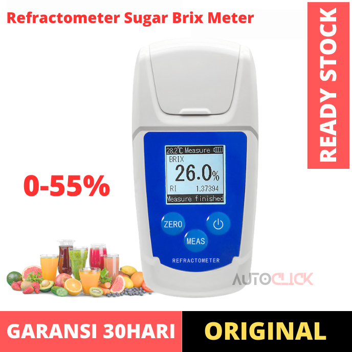 Jual Brix Refractometer 0-55% Refraktometer Digital Alat Ukur Kadar Gula 55% | Shopee Indonesia