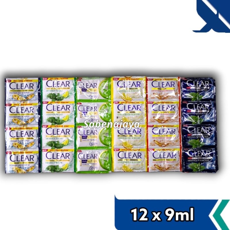 Jual Shampo Clear Sachet Isi 9ml x 12 Sachet | Shopee Indonesia