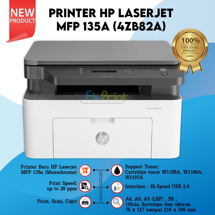 Jual Printer LaserJet MFP 135A Print,Scan,Copy Multi fungsi (4ZB82A ...