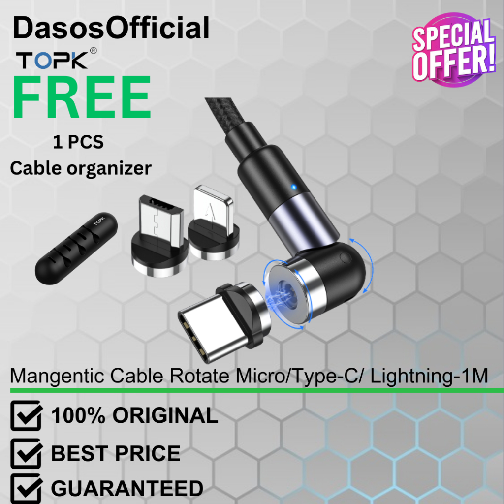 Jual Magnetic Cable Kabel Data Nylon 3IN1 TYPE C Micro Lightning 1M LED ...