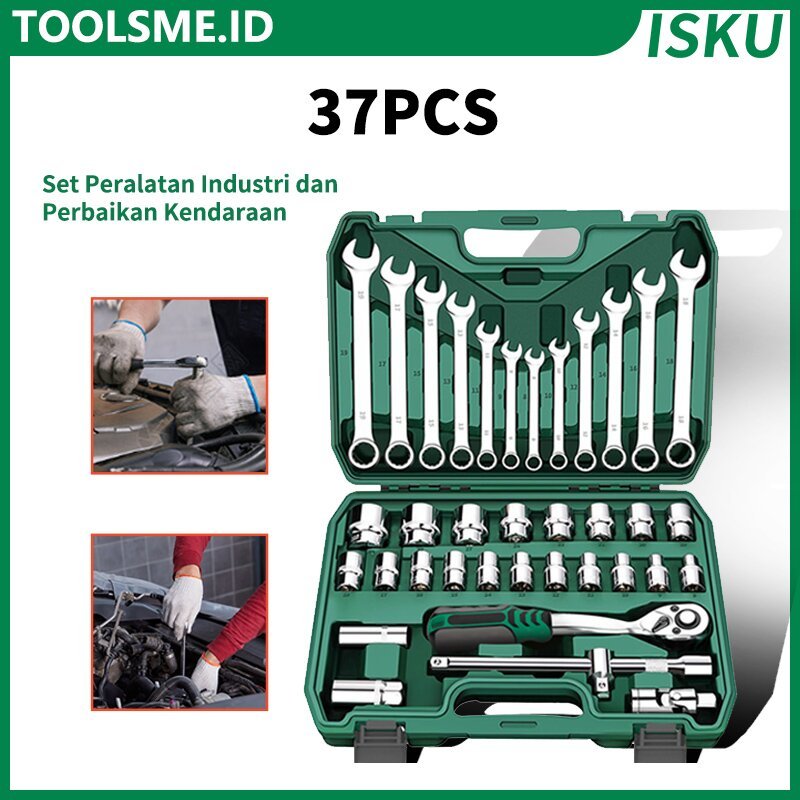 Jual ISKU Tool Kit Set Alat Kunci Sok Set 37pcs/kunci Pas Set 12pcs 8 ...