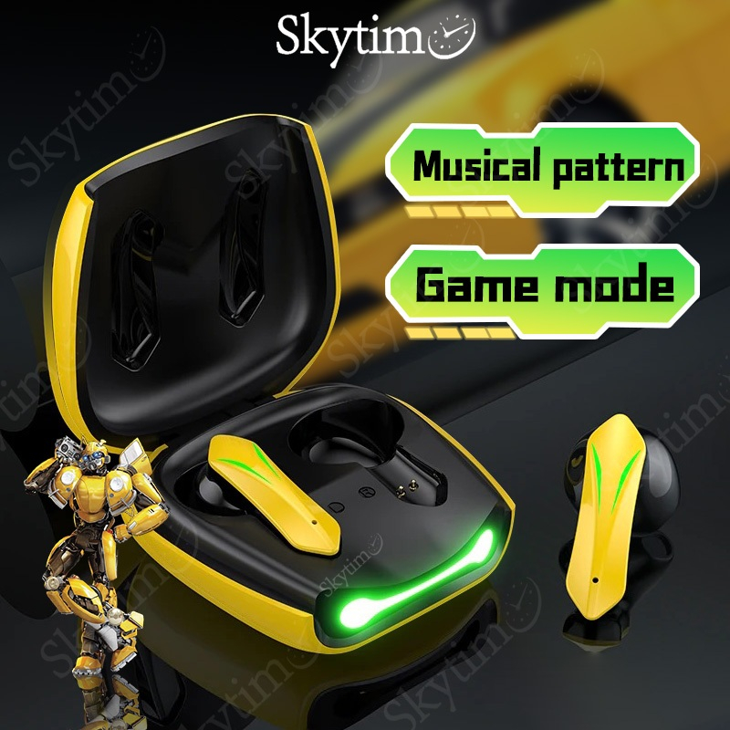Jual Skytime Gaming Headset Bluetooth TWS T12 Bumblebee Earphone ...