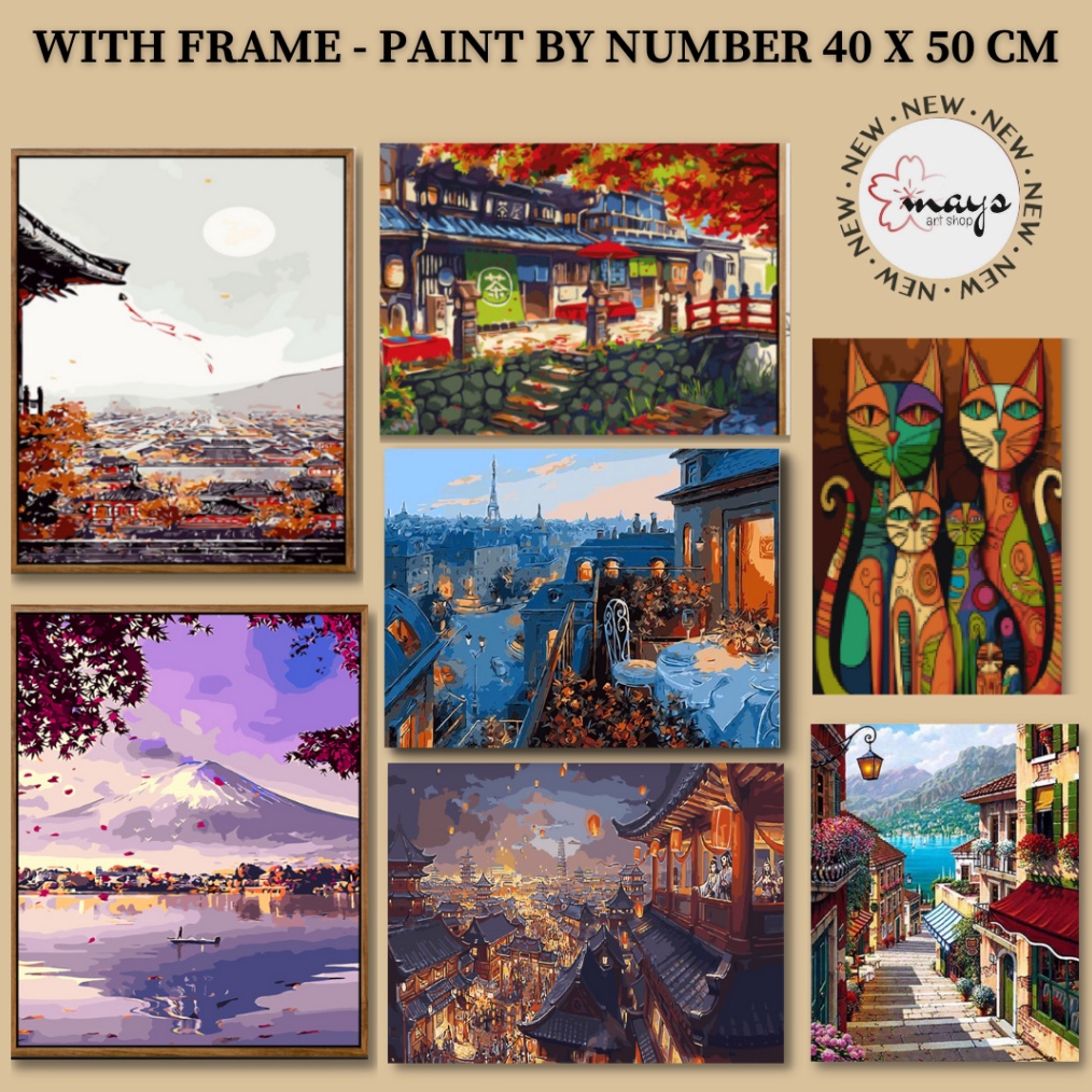 Jual Terbaik With Frame Paint By Number Set 4 x 5 cm Realism Edition ...