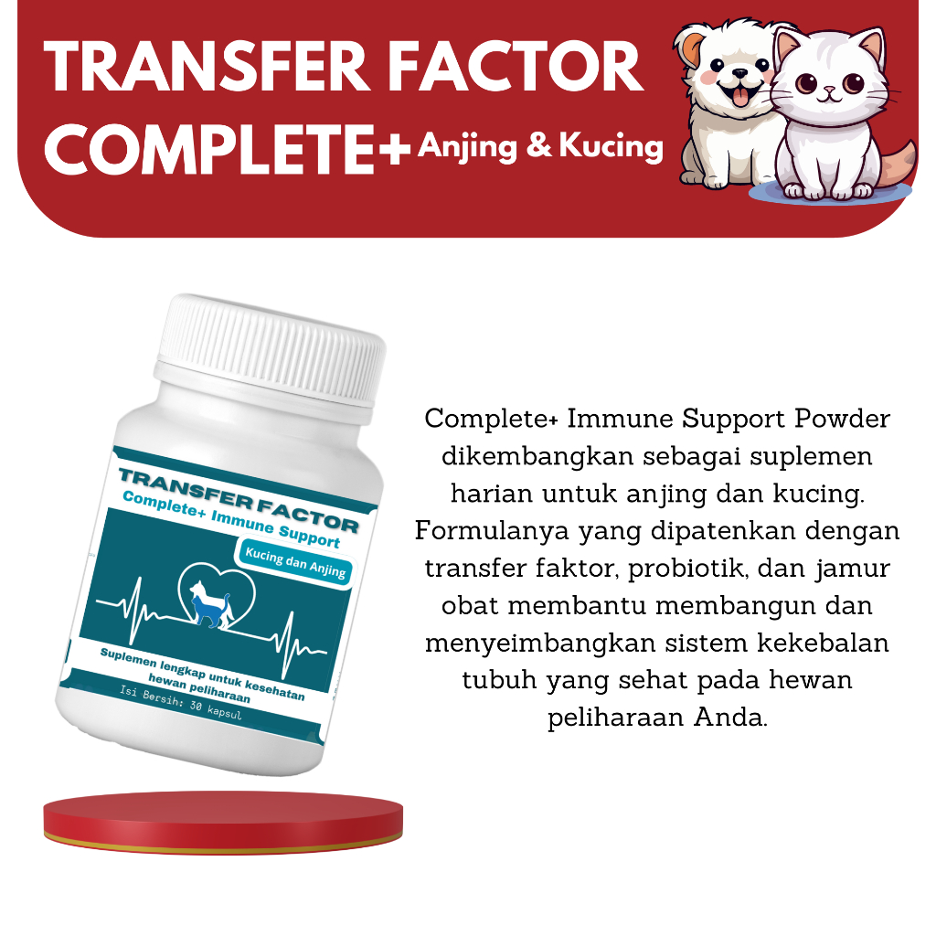 Jual Transfer factor complete+ immune support khusus kucing dan anjing ...
