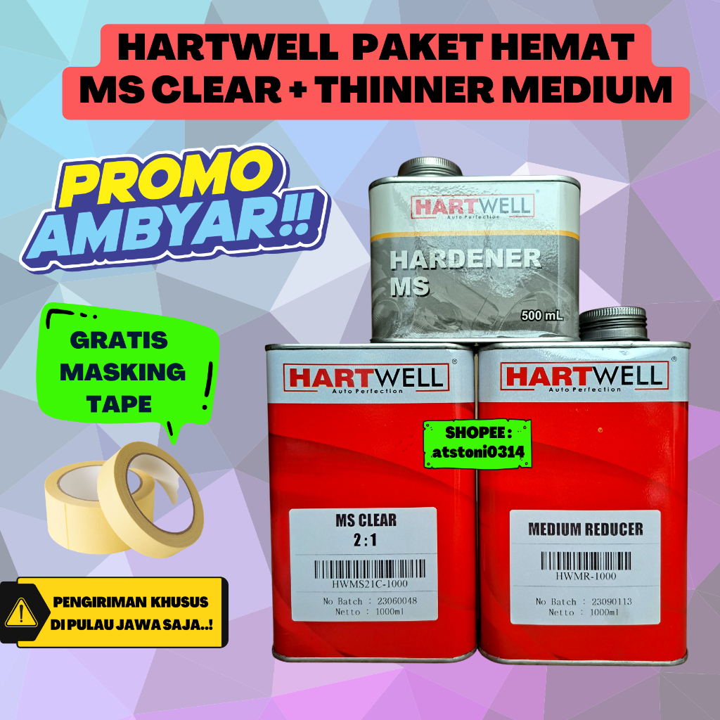 Jual Hartwell PAKET HEMAT MS CLEAR 2.1 + THINNER MEDIUM REDUCER LTR ...