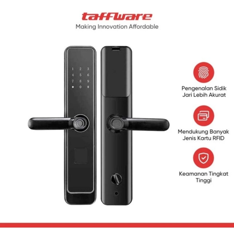 Jual TaffGUARD XR24 Smart Door Lock Kunci Pintu Pengaman Password Fingerprint Card | Shopee ...