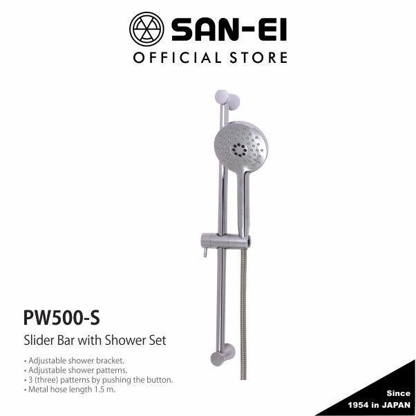 Jual SAN-EI Slide Bar with Shower Set PW500-S | Tiang Set Shower Dinding | Shopee Indonesia