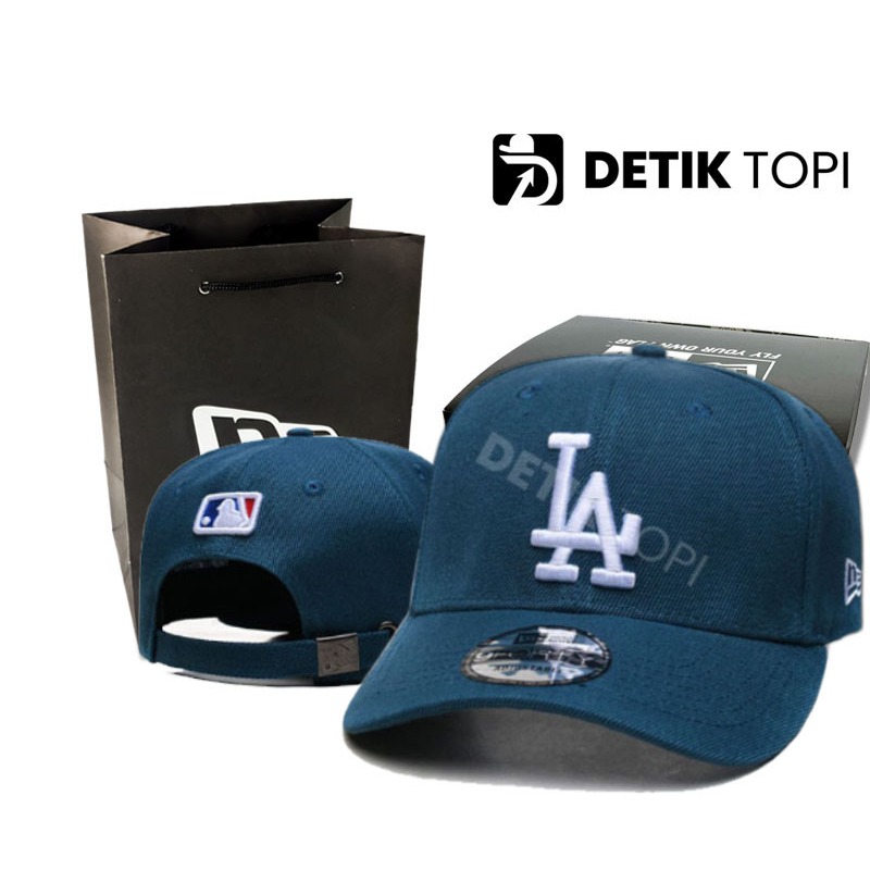 Jual Topi LA Los Angeles Dodgers Teal Blue Bordir Baseball Cap Premium ...