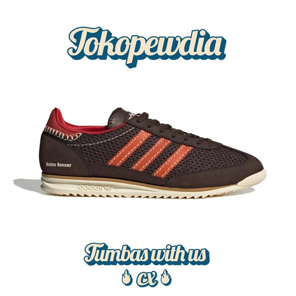 Jual Adidas SL 72 / SL72 Wales Bonner Knit Dark Brown Orange Cream ...