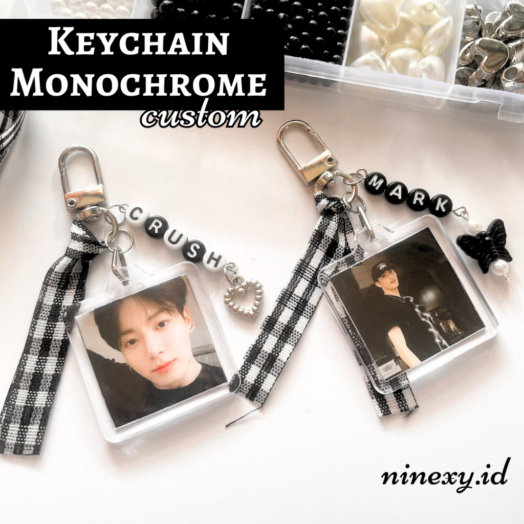 Jual Keychain custom monochorome / Keyring kpop custom / Gantungan ...