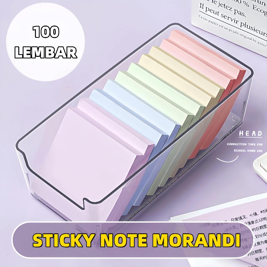 Jual 100 Lembar Morandi Color Sticky Note Memo Label Sticker Bookmark ...