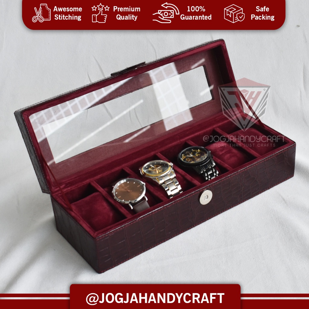 Jual Croco Maroon Watch Box / Koktak Jam / Box Jam / Tempat Jam Tangan ...