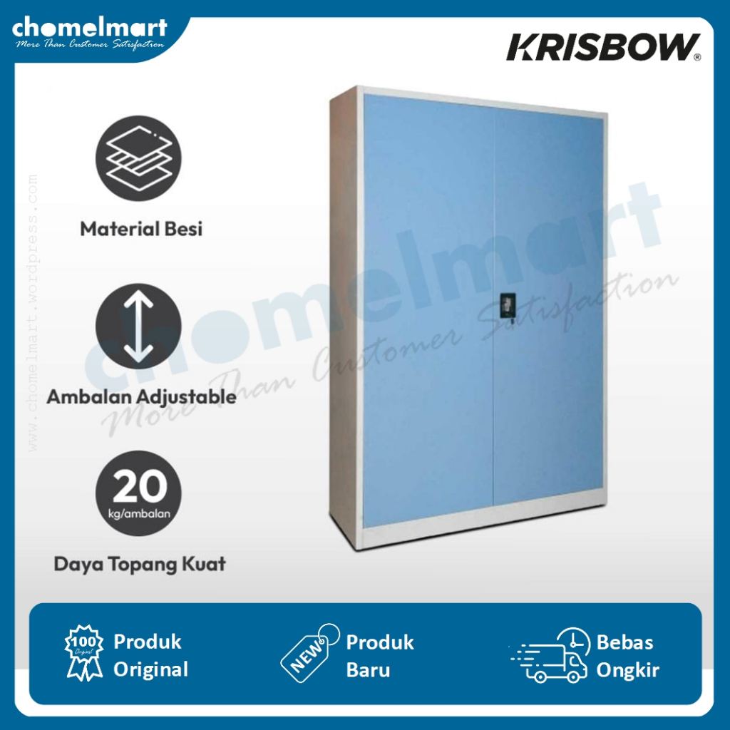 Jual Krisbow Lemari Arsip Kantor Besi 2 Pintu – Biru KW1700201 | Shopee ...