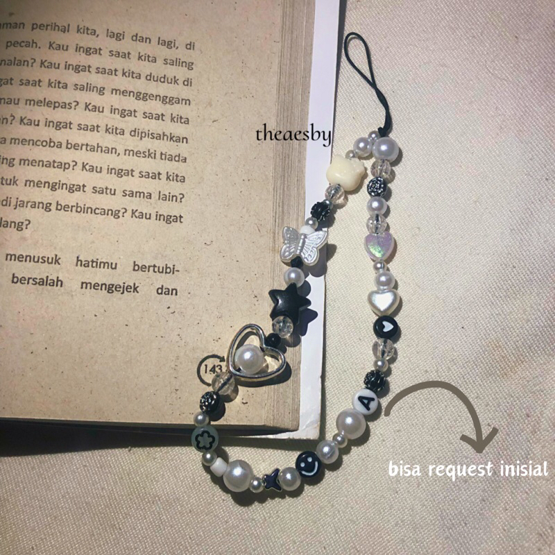 Jual (TANPA PO) BLACK STRAP PHONE, STRAP PHONE MANIK, GANTUNGAN HP ...