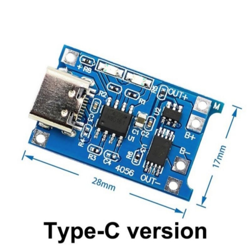 Jual modul charger baterai TP4056 Type C 5V 1A USB combo protection ...