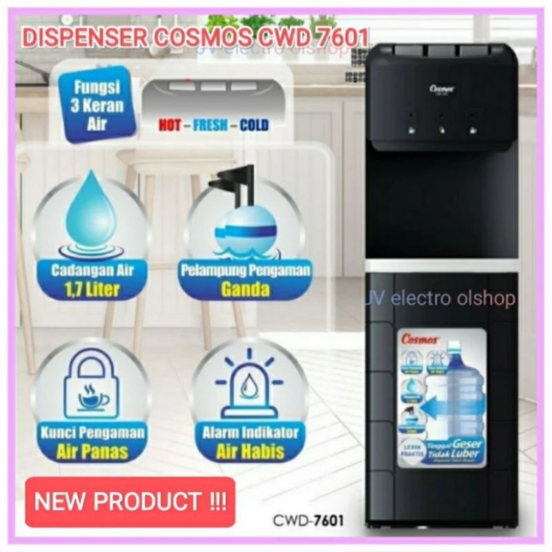 Jual Dispenser Cosmos CWD7601 Galon Bawah 3 Kran ( Panas - Normal ...