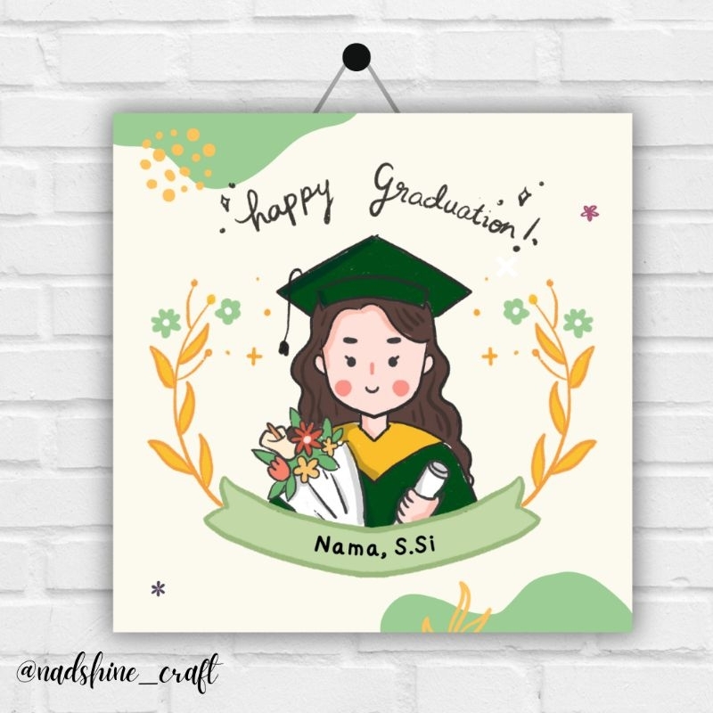 Jual Hadiah wisuda animasi frame 20x20 / kado wisuda | Shopee Indonesia