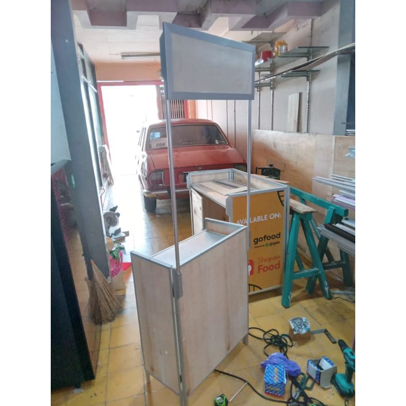 Jual Booth Portable Bakso Lubang Etalase terpisah Gerobak Lipat 1 meter ...
