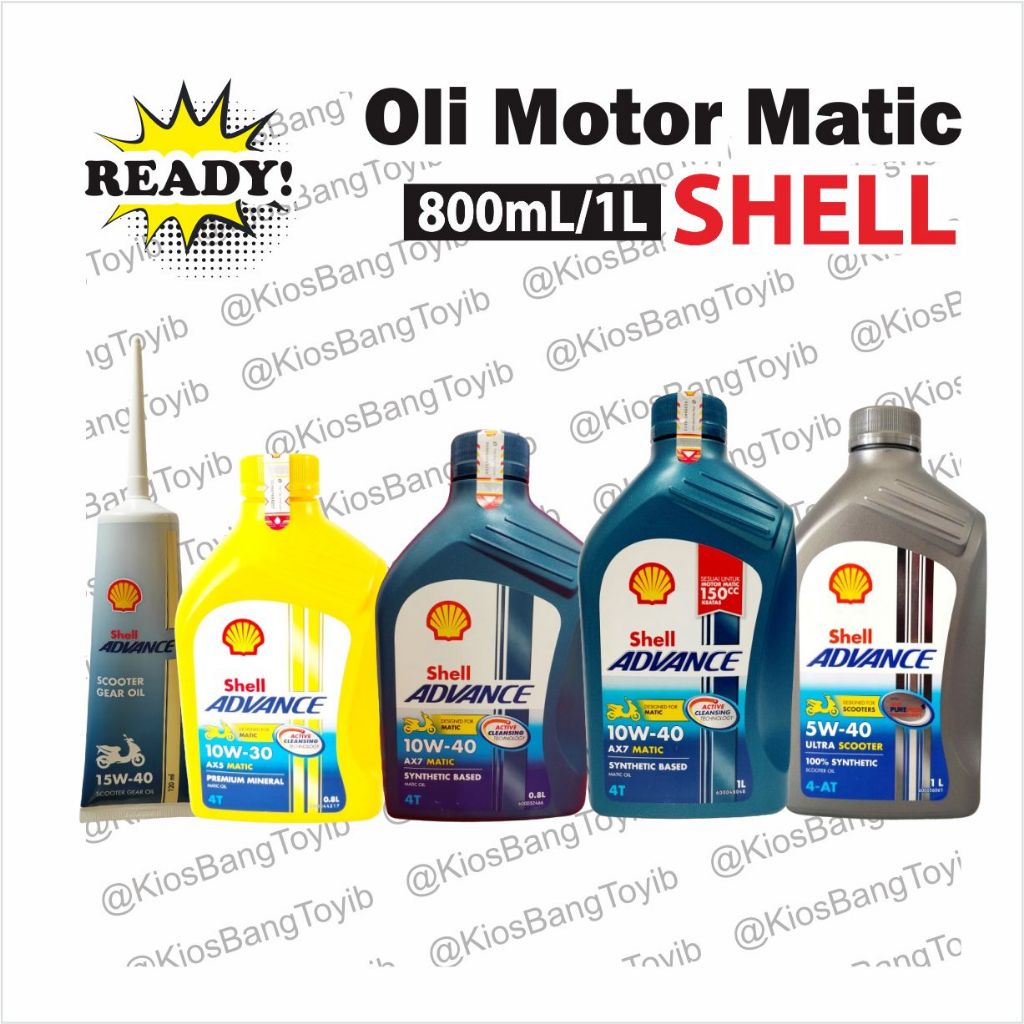Jual Oli Motor Matic SHELL AX7 AX5 Ultra Full Synthetic (800/1L ...