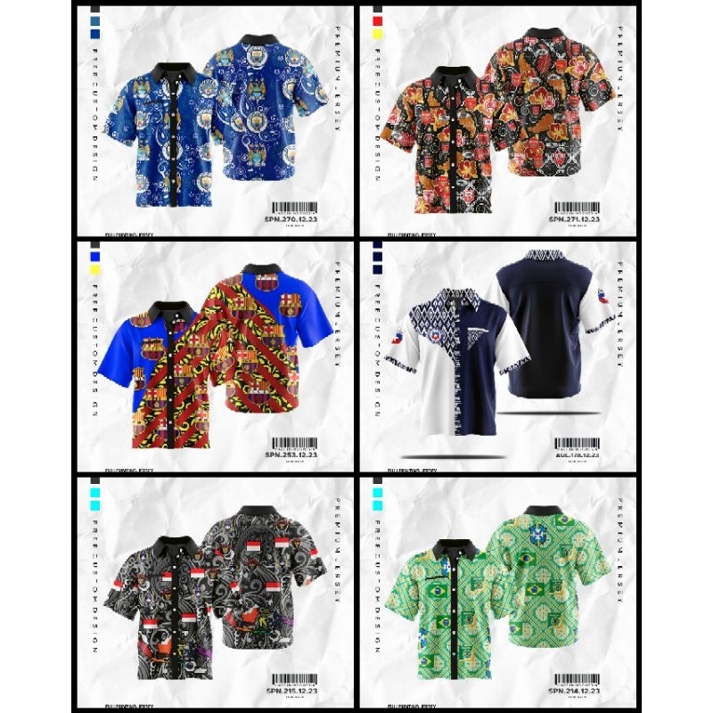 Jual Kemeja Batik Brazil/Batik Brasil/Batik Timnas Indonesia Printing ...
