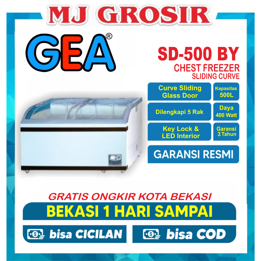 Jual GEA SD 500 BY CHEST FREEZER BOX LEMARI PEMBEKU 500 LITER | Shopee ...