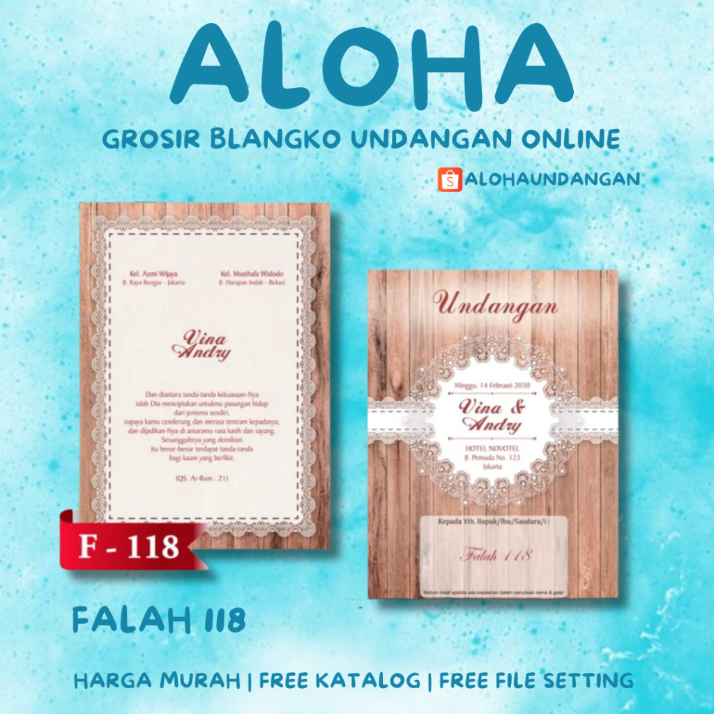 Jual BLANGKO UNDANGAN FALAH 118 | Blangko Undangan kosong | Kertas ...