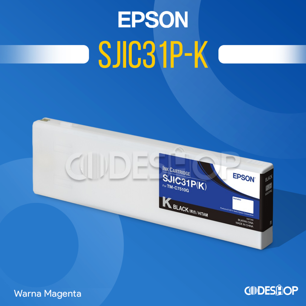 Jual Tinta Printer Epson TM-C7510 Black Ink Cartridge SJIC31P-K Hitam ...