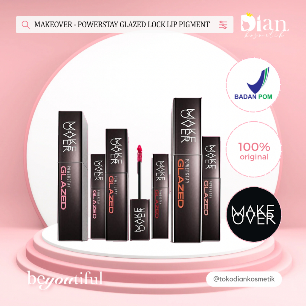 Jual MAKEOVER - POWERSTAY GLAZED LOCK LIP PIGMENT | Shopee Indonesia