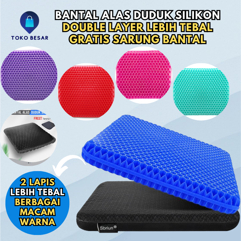 Jual ORIGINAL Bantalan Alas Duduk Silikon Gel Empuk dan Nyaman DOUBLE ...