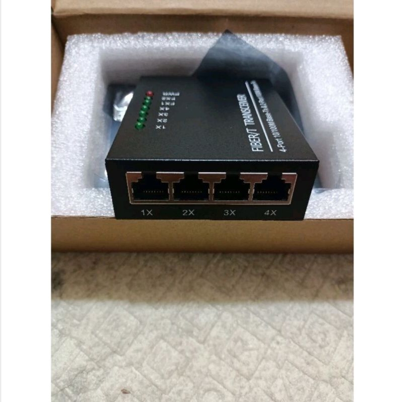 Jual HTB Media Converter 2 Port FO 4 Port Lan 10/100(POE)Fast Ethernet ...