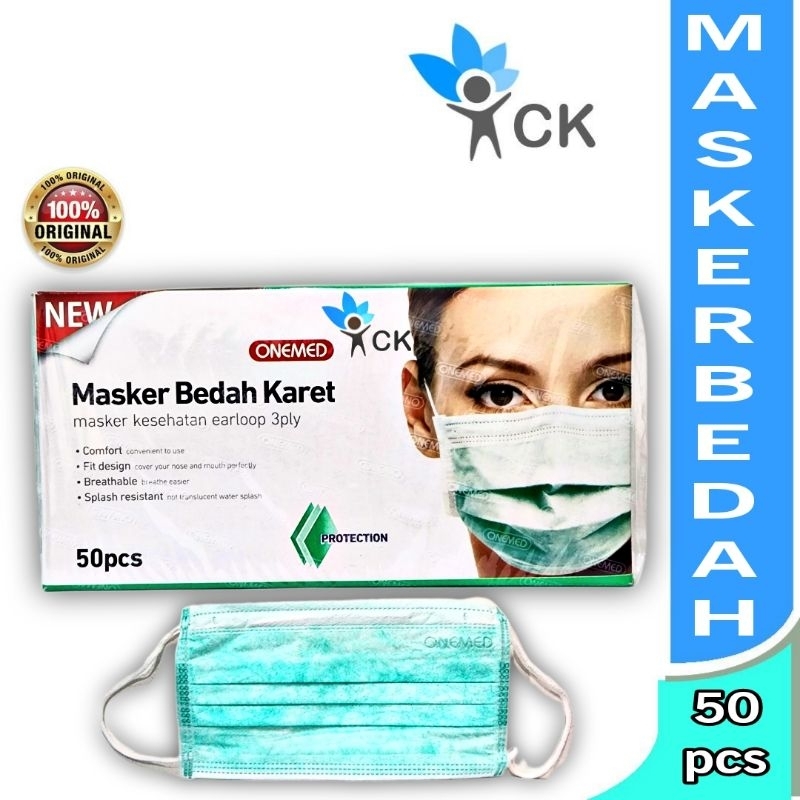 Jual MASKER BEDAH MEDIS MASK 3 PLY ONEMED BOX ISI 50 DEWASA & ANAK ...