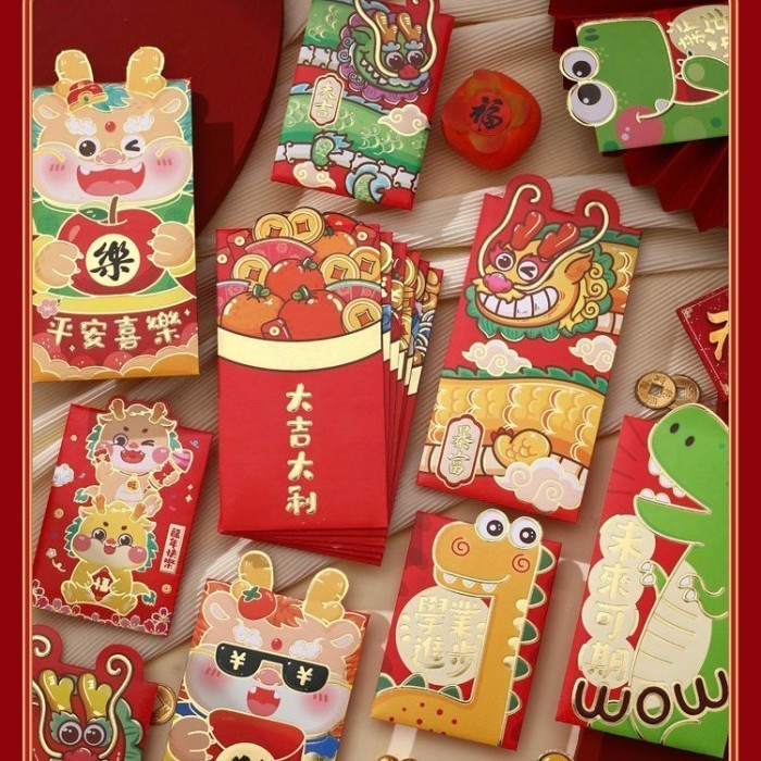 Jual ANGPAO AMPLOP IMLEK ISI 6 PENDEK CUTE LUCU NAGA/DRAGON/ANGPAU ...