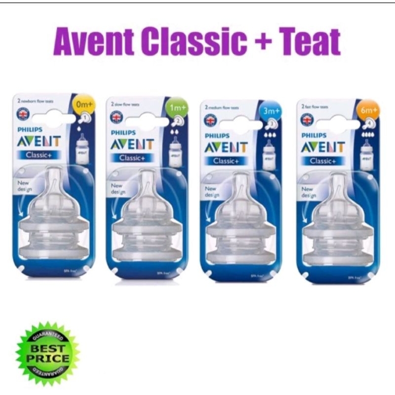 Jual Philips Avent Classic Teat Fast Dot 6m+ Normal ( isi 2 pcs ...